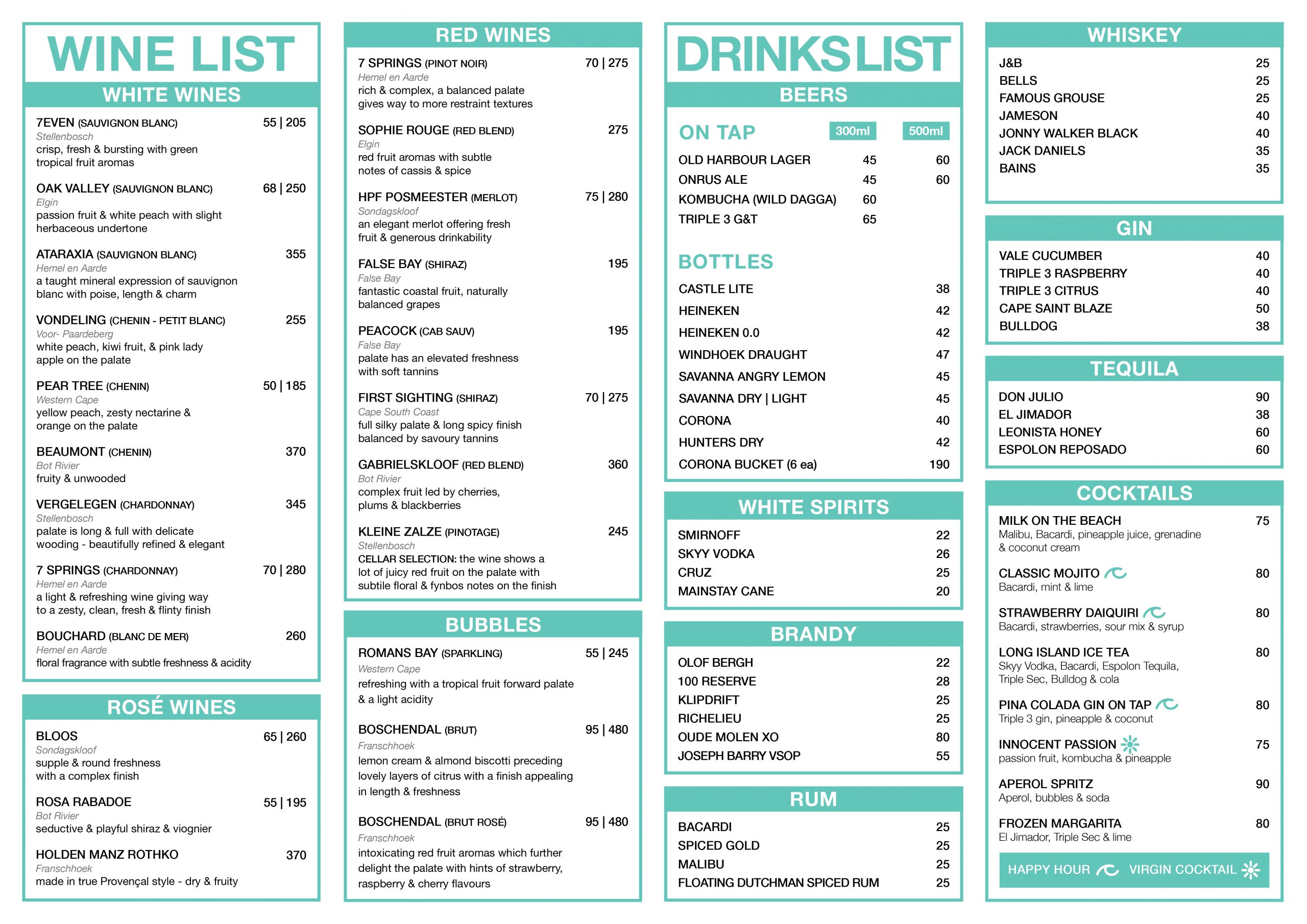 Menu – Milk On The Beach